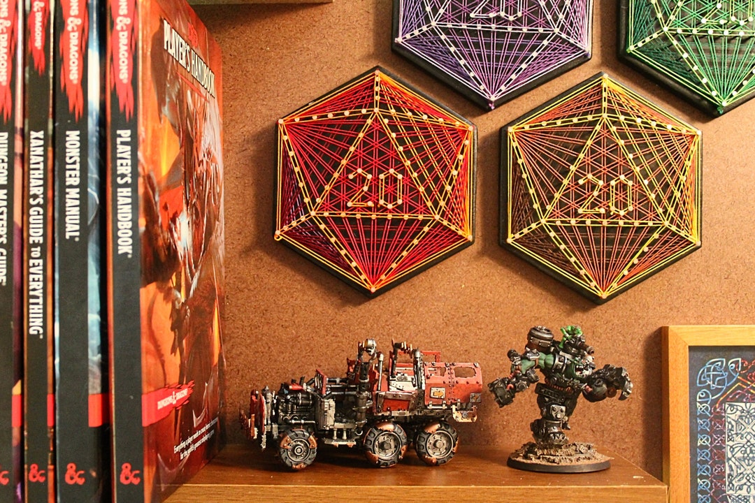 String Art D20 Geometric Icosahedron Dice for Dungeons and Dragons ...