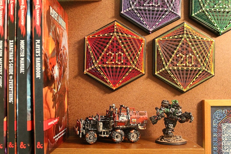 String Art D20 Geometric Icosahedron Dice for Dungeons and - Etsy