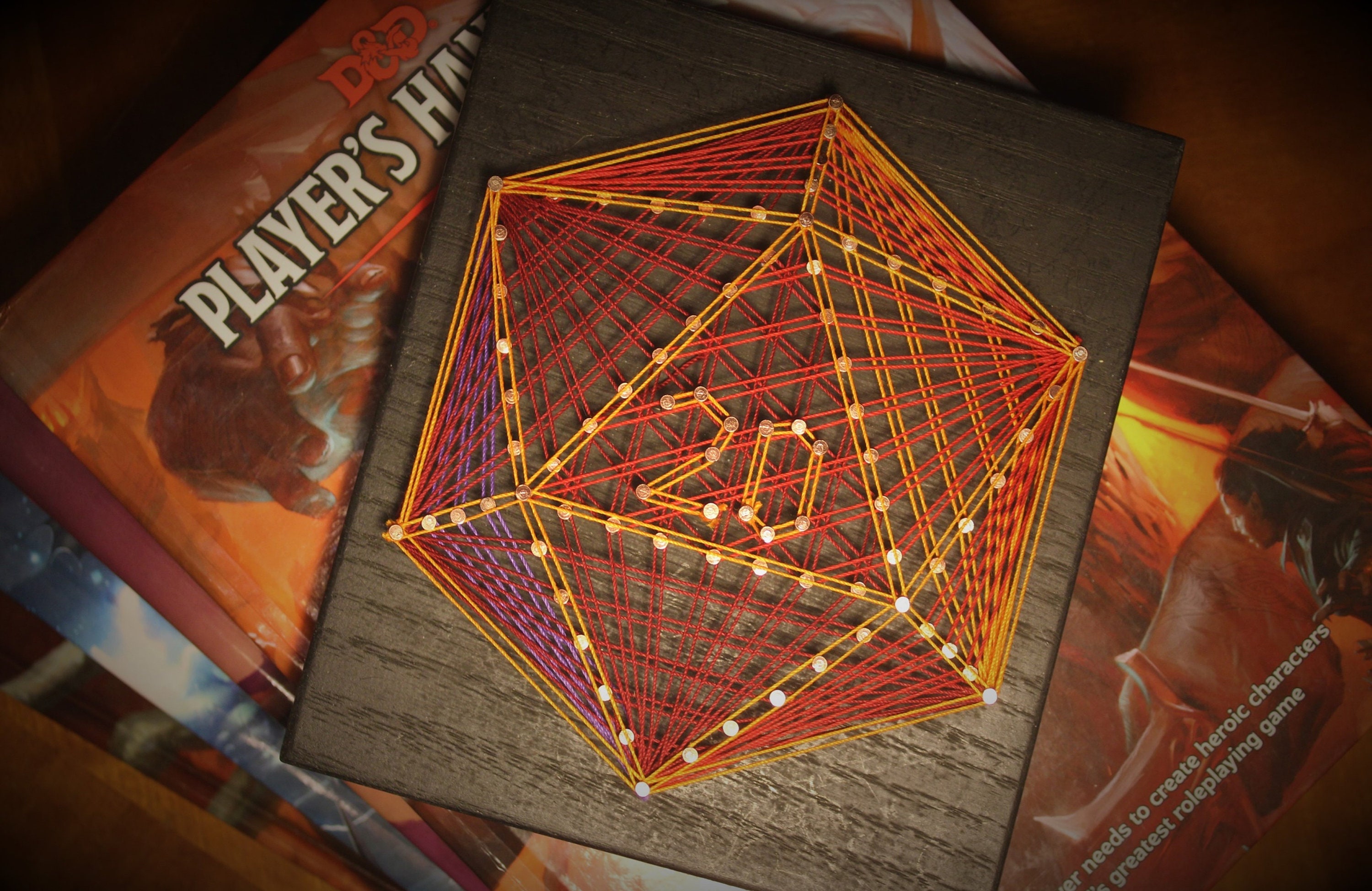 DIY String Art Pattern and Instructions - D20 Icosahedron Geometric Art ...