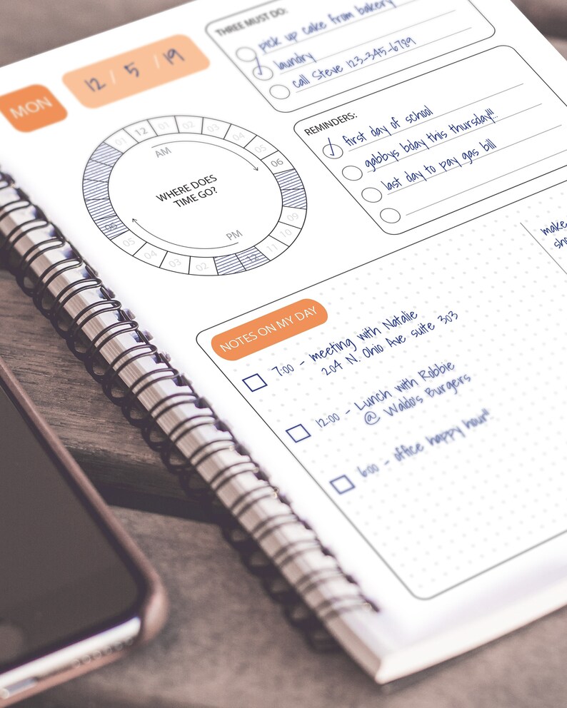 Digitale planner ongedateerde dagplanner direct downloaden afdrukbaar ...