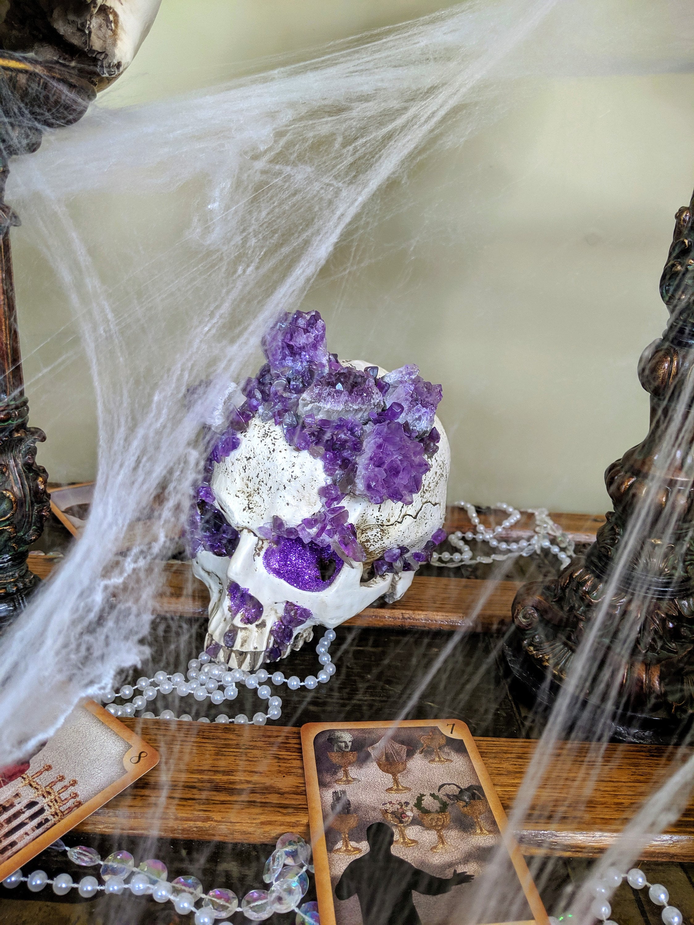 Amethyst Skull, Crystal Skull, Halloween Decor, Spooky Season ...