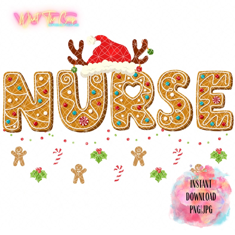 Nurse Christmas Png, Nursing PNG, Gingerbread Png, Gingerbread Nurse ...