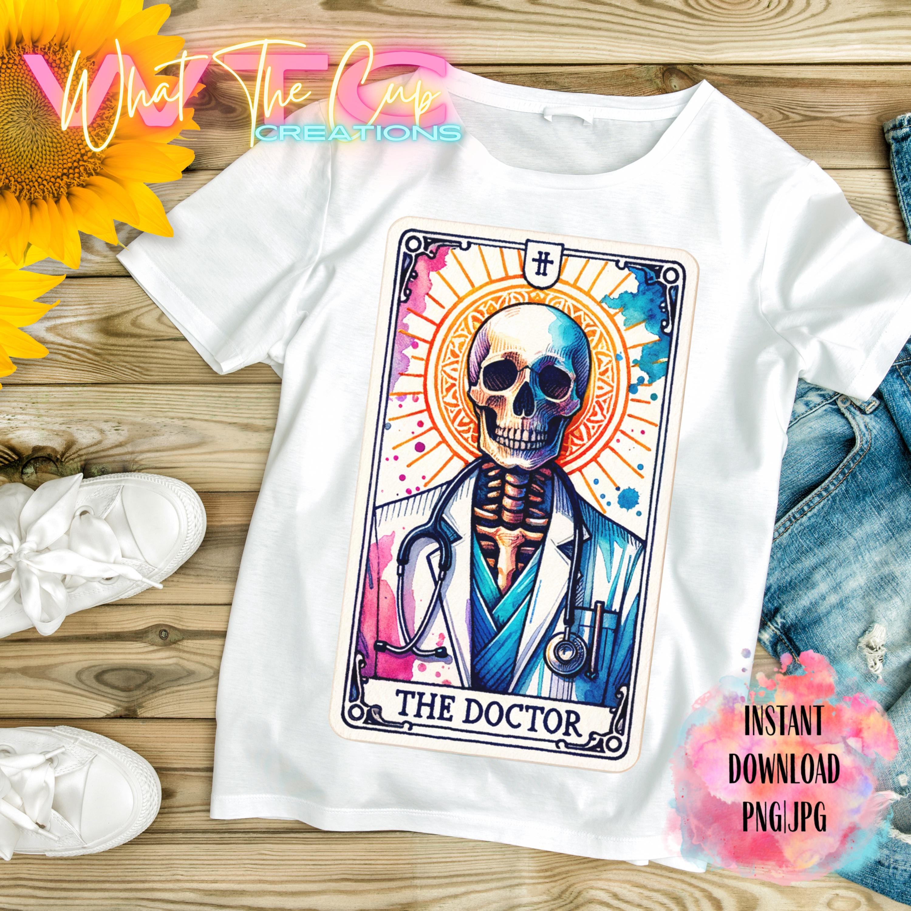 Skeleton Doctor Tarot Card PNG: Gothic Medical Clipart (digital ...