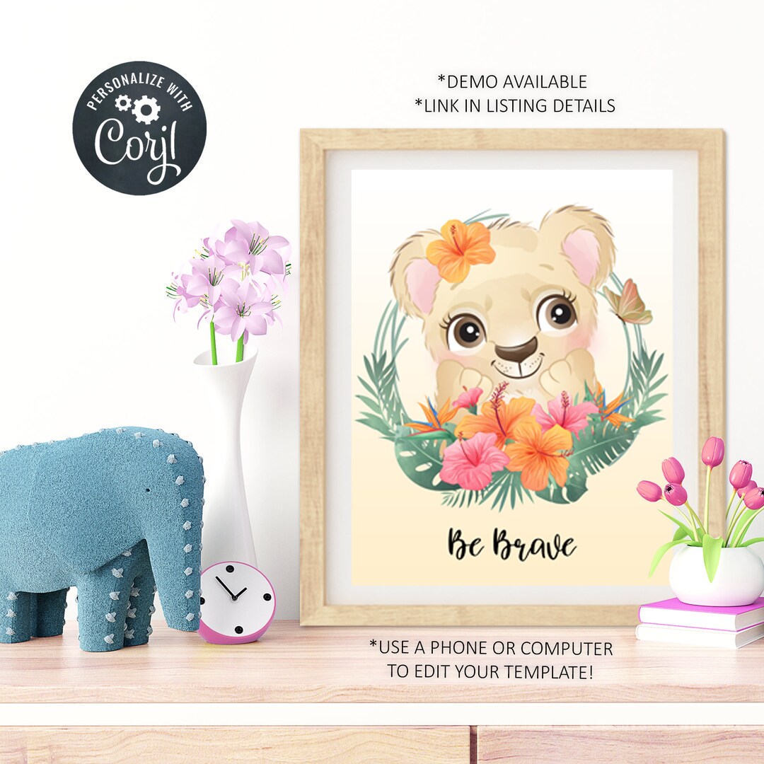 EDITABLE Be Brave Sign Editable Kids Sign Editable Wall Art - Etsy