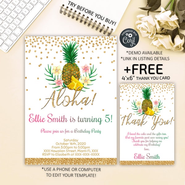Hawaiian Invitation - Etsy