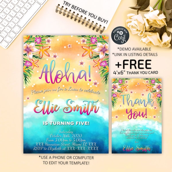 Hawaiian Invitation - Etsy