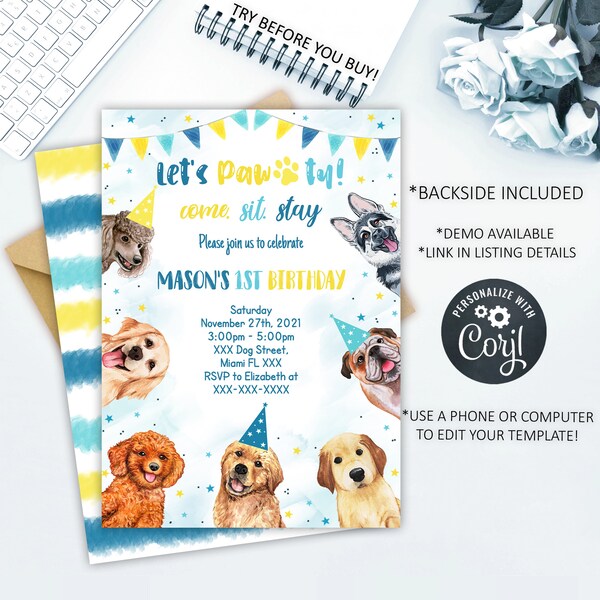 Dog Invitations - Etsy