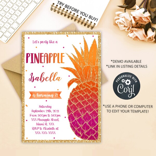 Pineapple Birthday - Etsy