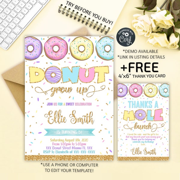 Donut Invitation - Etsy
