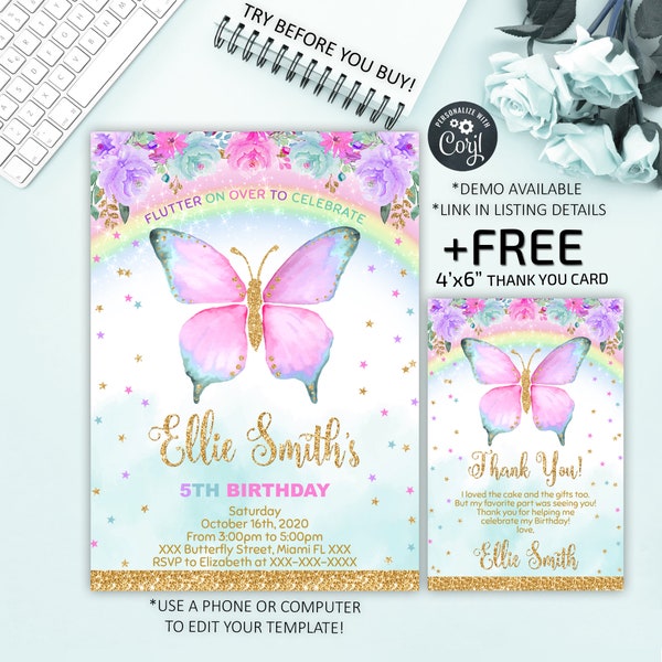Butterfly Invitation - Etsy