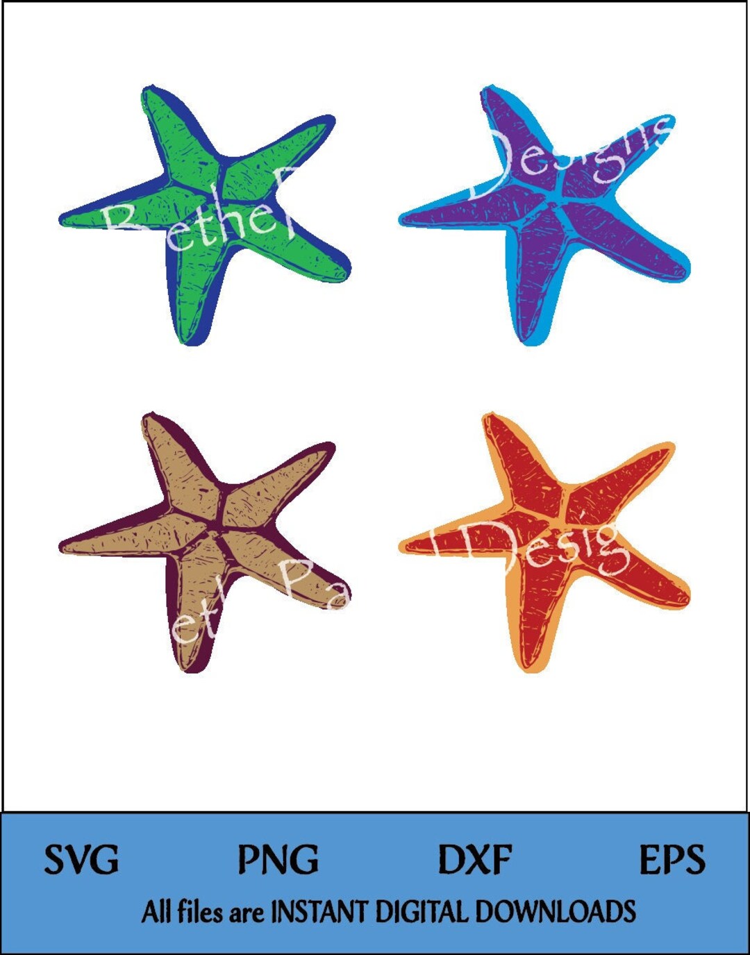 Pop Art Starfish, Card Making, Posters, T-shirts, 1970's - Etsy