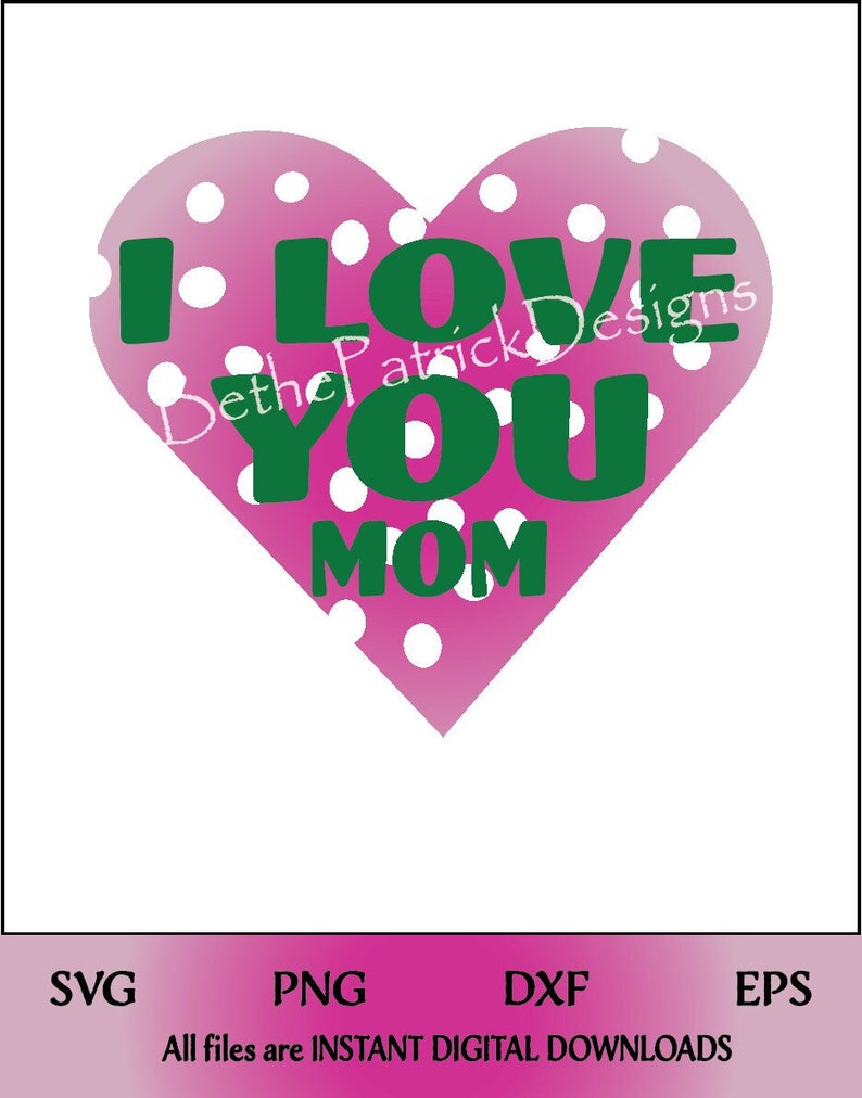 I Love You, Mom, Mother's Day, Birthday - Etsy