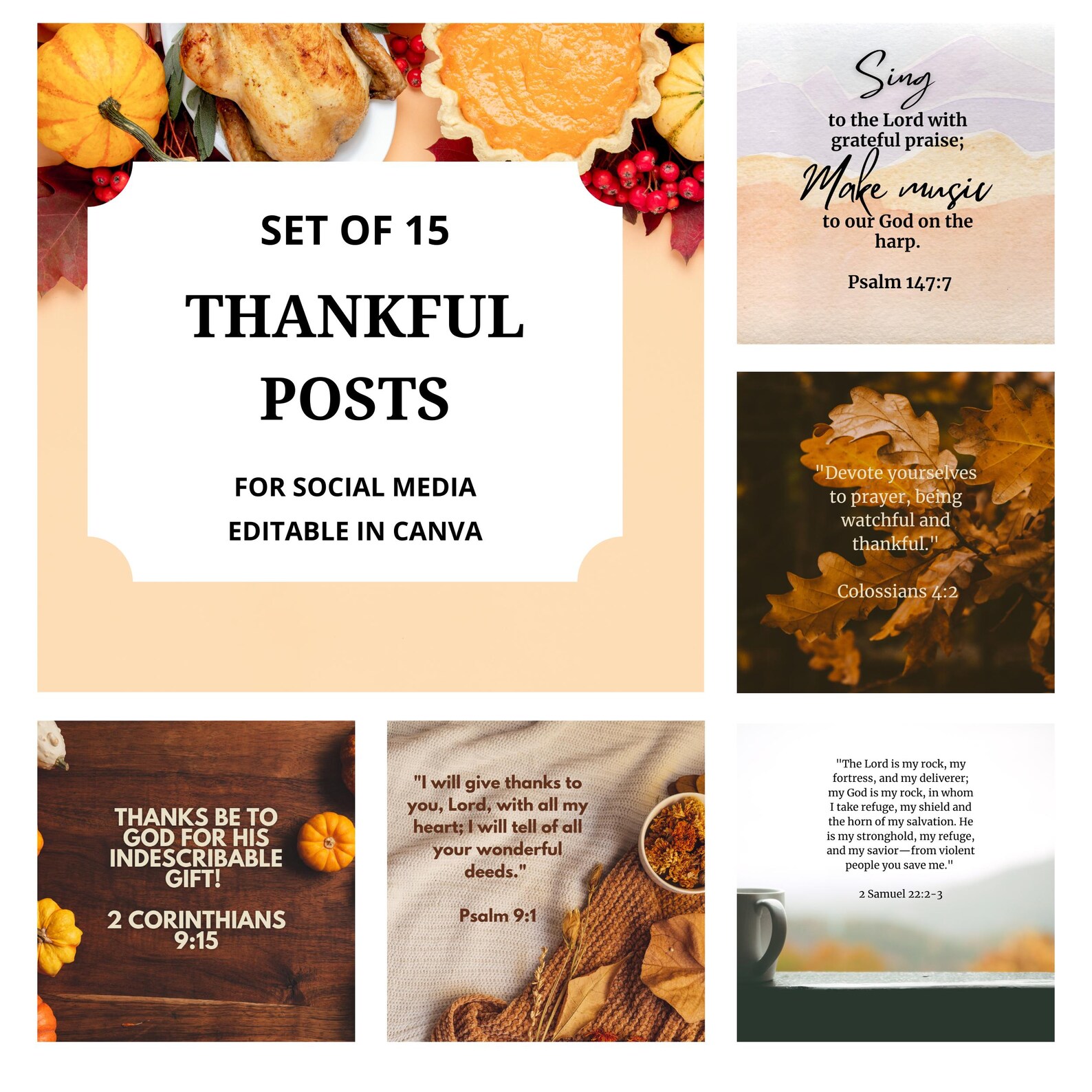 Social Media Engagement Posts, Thanksgiving, Instagram, Canva Fall ...
