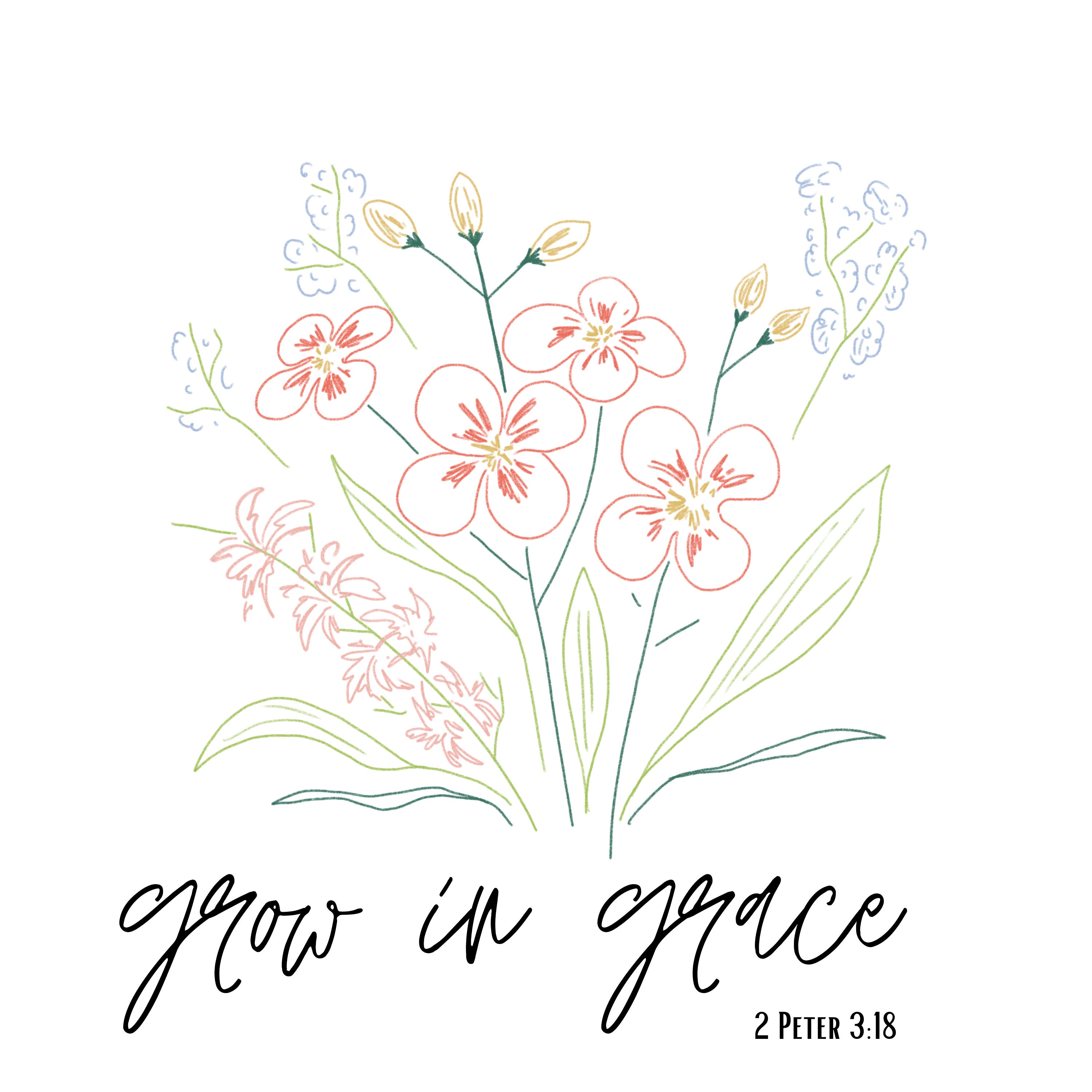 Grow in Grace Digital Download PNG - Etsy