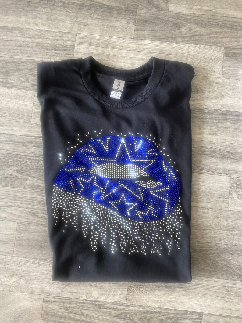 Cowboys Fan Rhinestone T-shirt - Bling and Glitter Shirt - Football ...