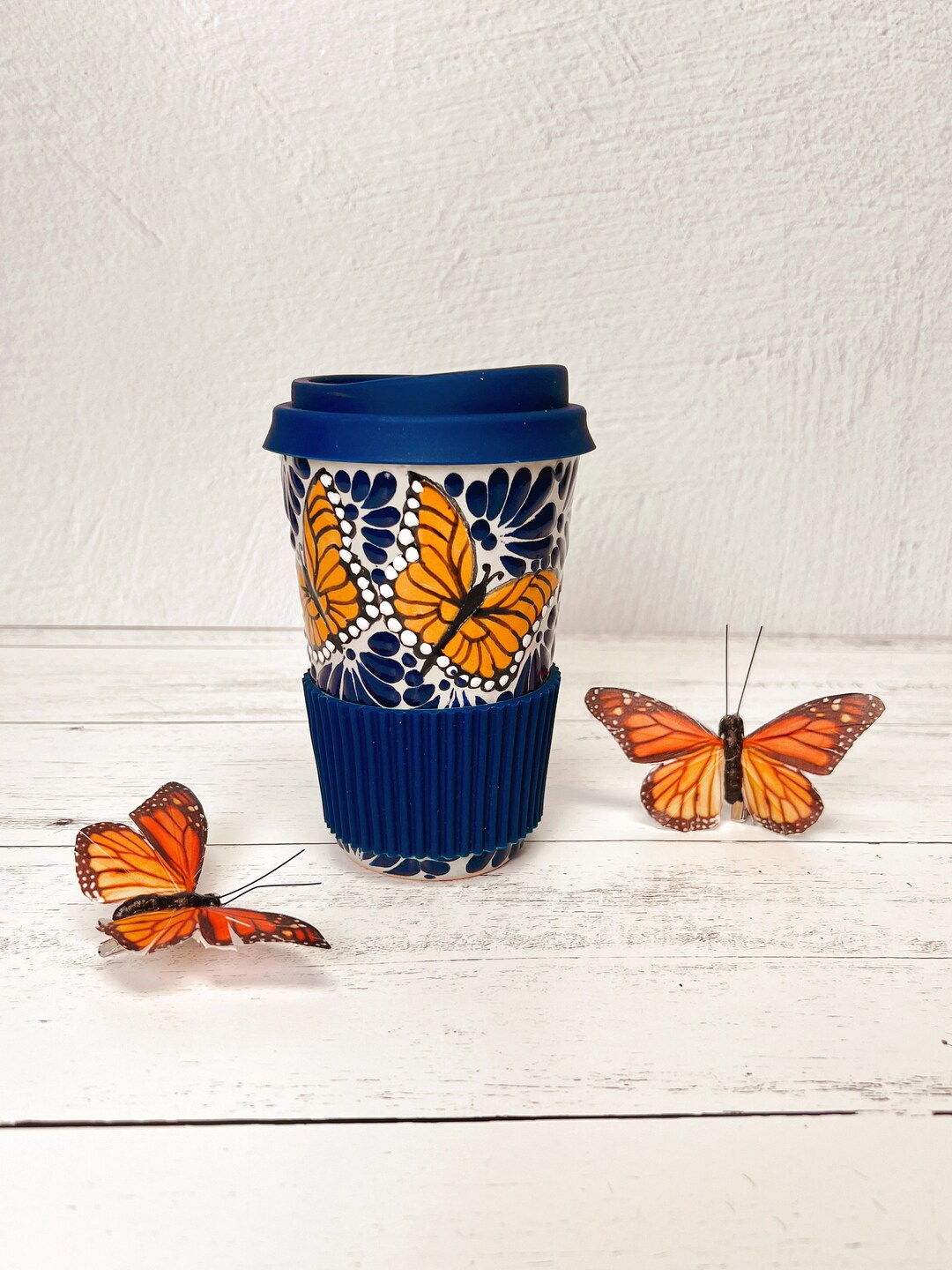 Talavera Tumbler, Coffee Mug, Coffee Tumbler , Ceramic Tumbler, TERMO ...