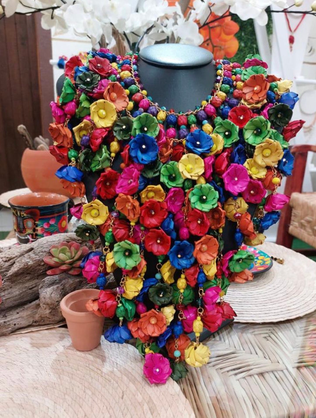 Mexican Palm Necklace, Mexican Traditional Necklace, Handmade Jewelry ...