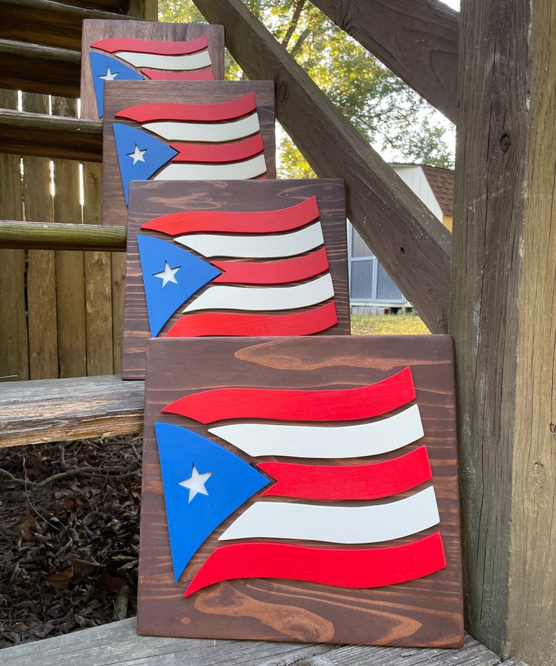 Puerto Rican Flag Wall Art MADE TO ORDER - Etsy