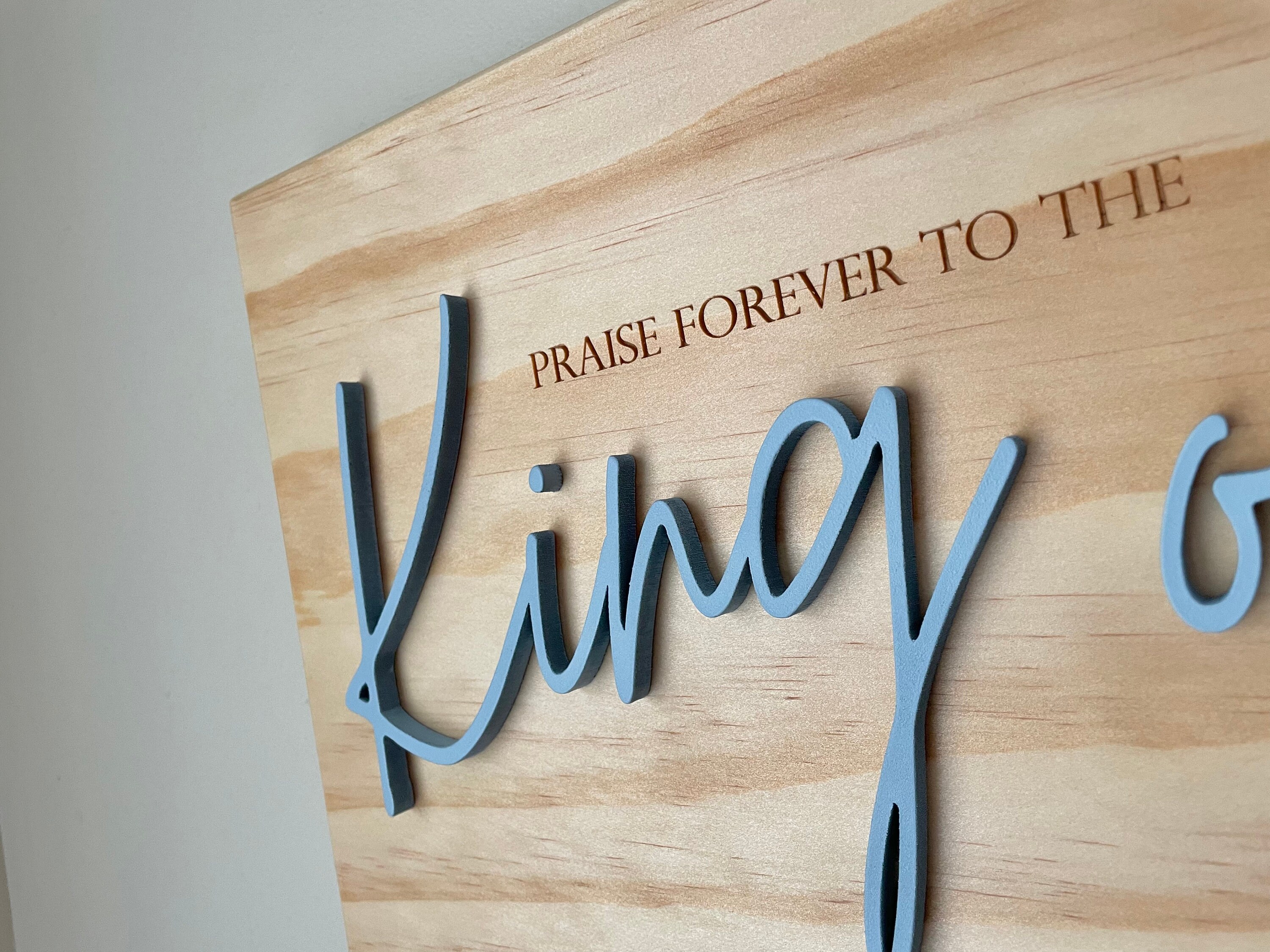 King of Kings Wood Sign engraved/3d - Etsy