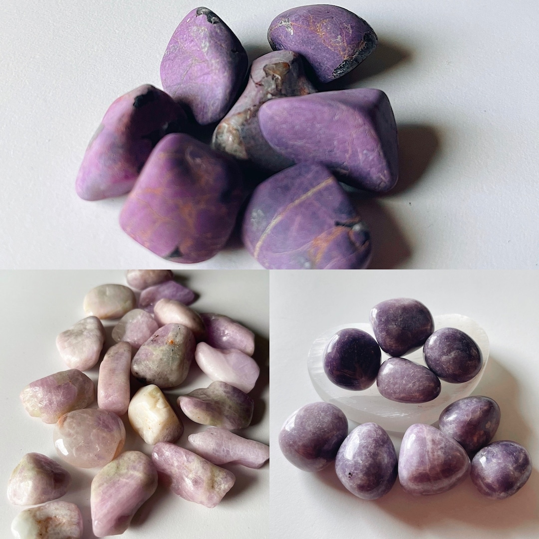 Purple Crystals, Purpurite Crystal Tumble Stone, Kunzite Crystal Tumble ...