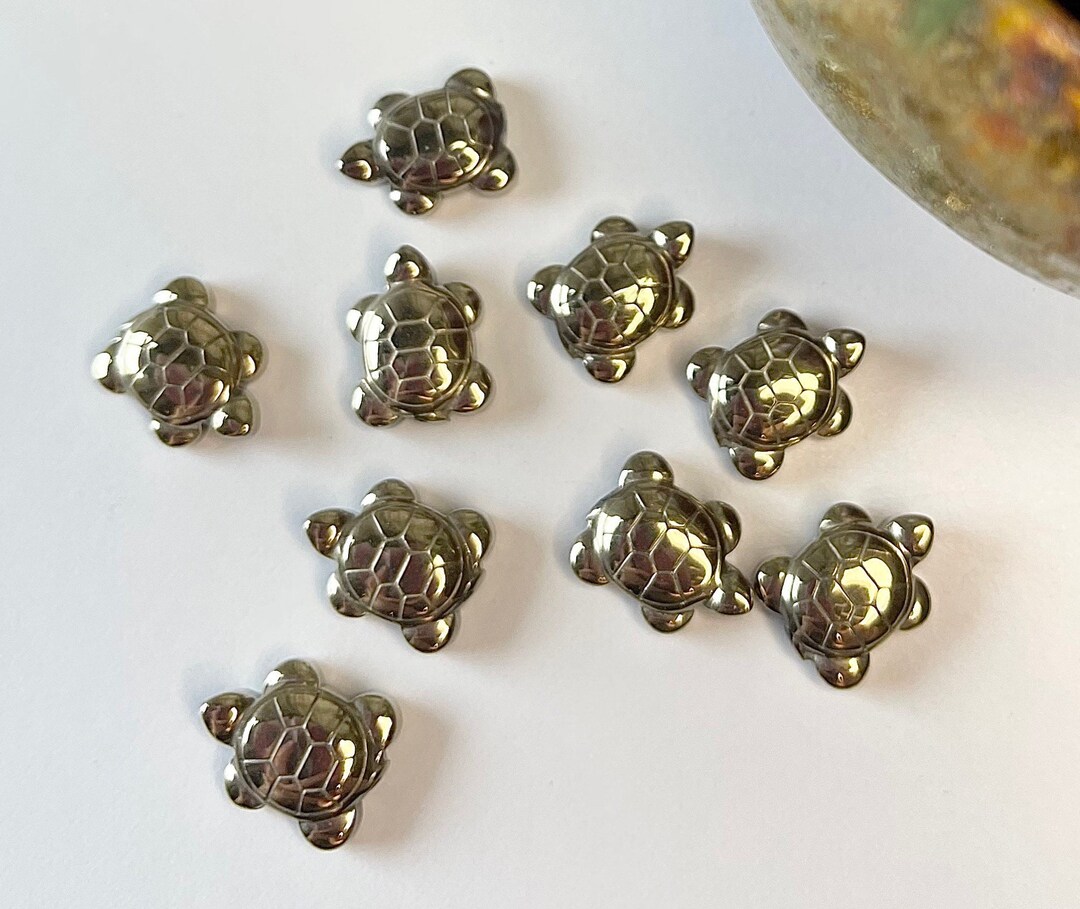One 1 Pyrite Turtle, Super Mini Pyrite Protection Sea Turtle, Crystal ...