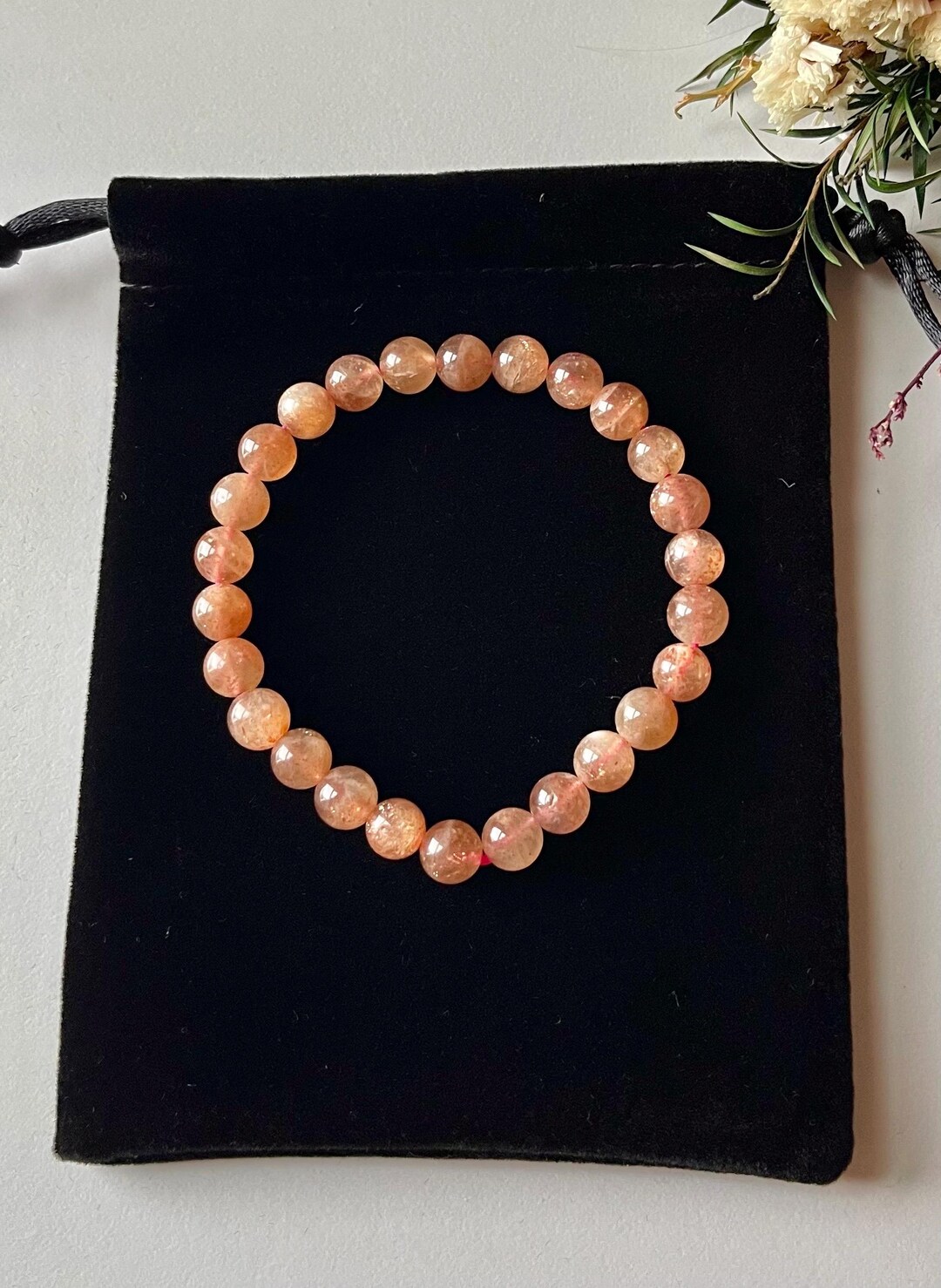 Arusha Sunstone Bead Bracelet: Rare Gold Rainbow Sparkly Crystal ...
