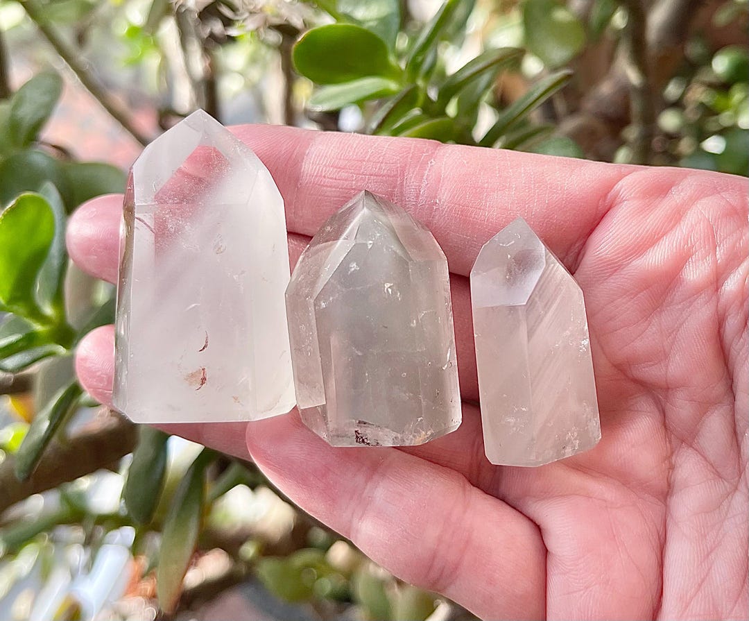 Rare White Grey Lithium Phantom Quartz Towers From Brazil - Etsy