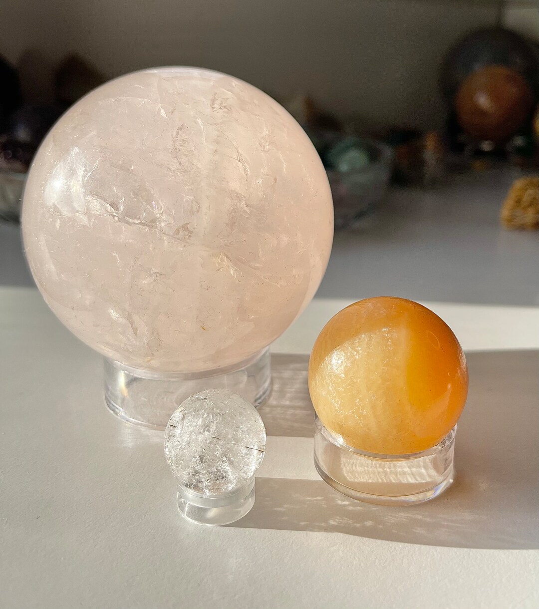 One (1) Plastic Clear Sphere Stand, Crystal Ball Sphere Stand Crystal ...