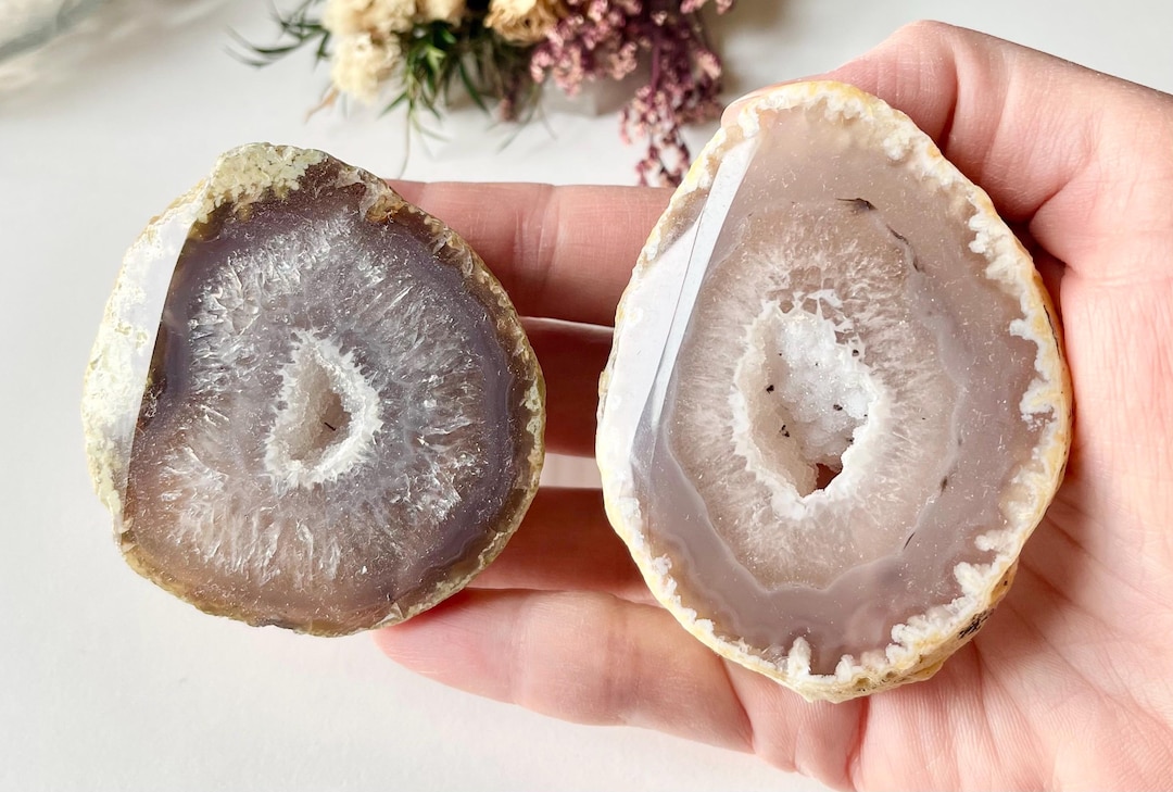 Sparkly Agate Geode Portals: Sugar Quartz Agate Crystal With Druse - Etsy