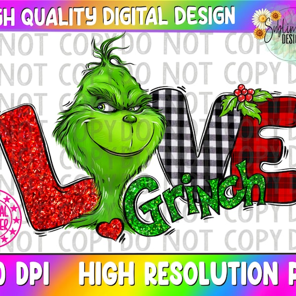 Grinch Sublimation Designs Downloads - Etsy