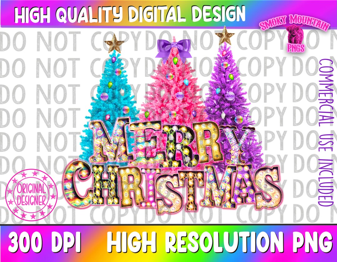 Trendy Christmas Trees PNG | Sublimation Design (300 DPI) - Etsy
