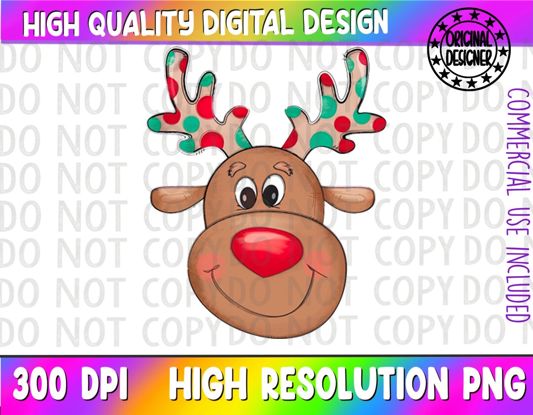 Reindeer Png Kids Christmas Png Cute Christmas Png Sublimate Png ...