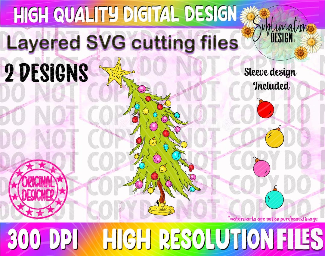 Grinch Tree Svg Christmas Tree SVG Trendy Christmas Tree SVG Grinch SVG ...
