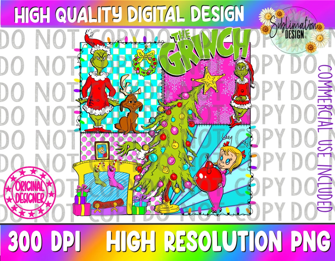 Grinch Christmas Sublimation Design | 300 DPI PNG (digital Download ...