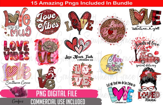 Huge Sublimation Bundle Valentine 's Day Png Valentine | Etsy