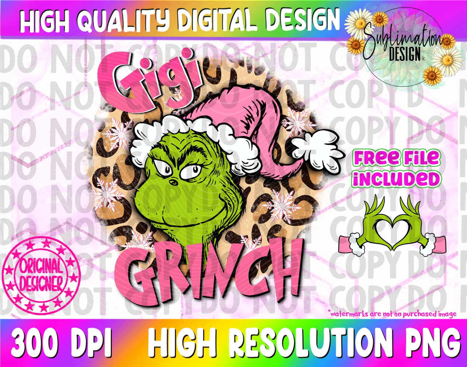 Gigi Grinch PNG | Christmas Sublimation Design (300 DPI) - Etsy