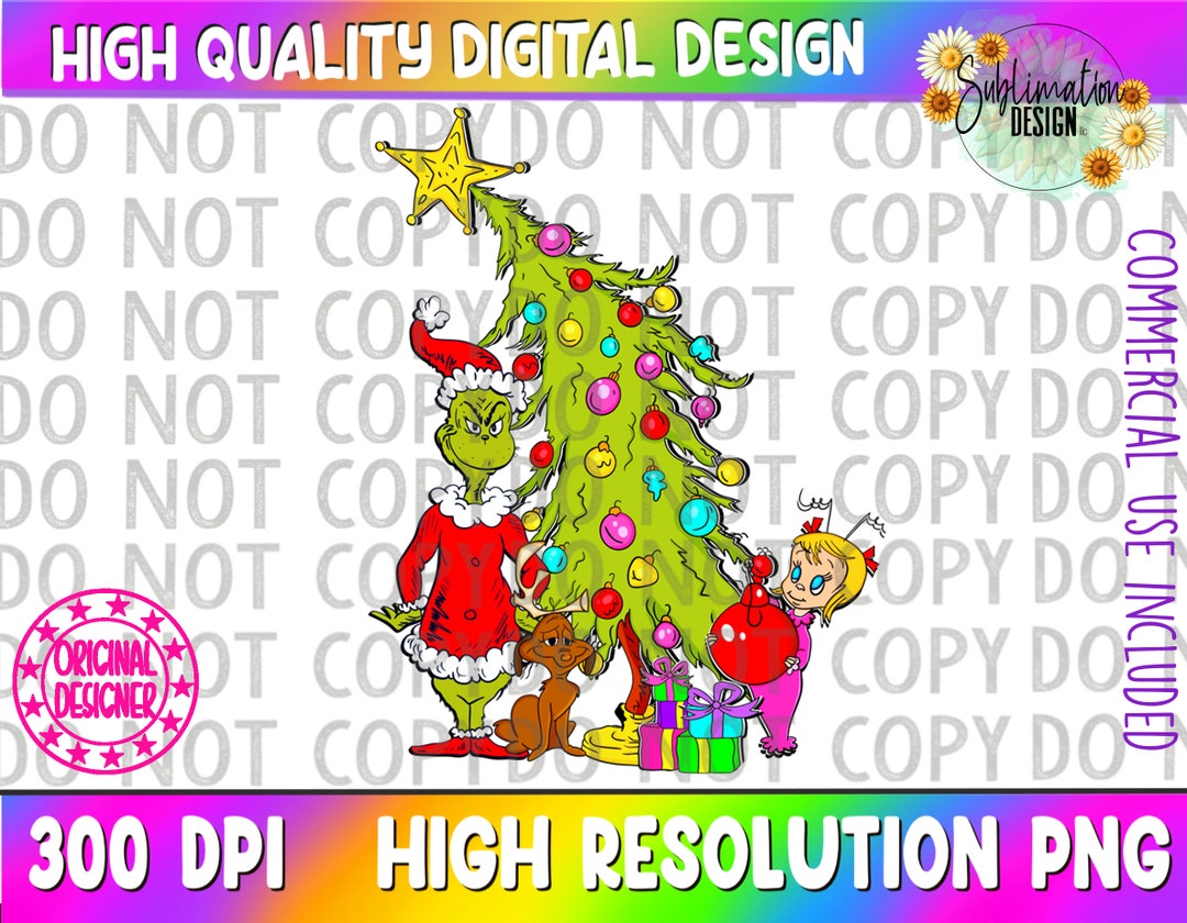 Grinch Christmas Sublimation Design | 300 DPI PNG (digital Download ...