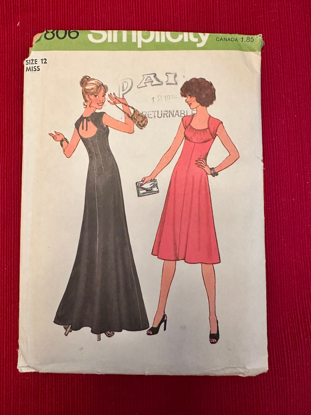 Simplicity 7806 Uncut 70s Dress in Two Lengths - Etsy