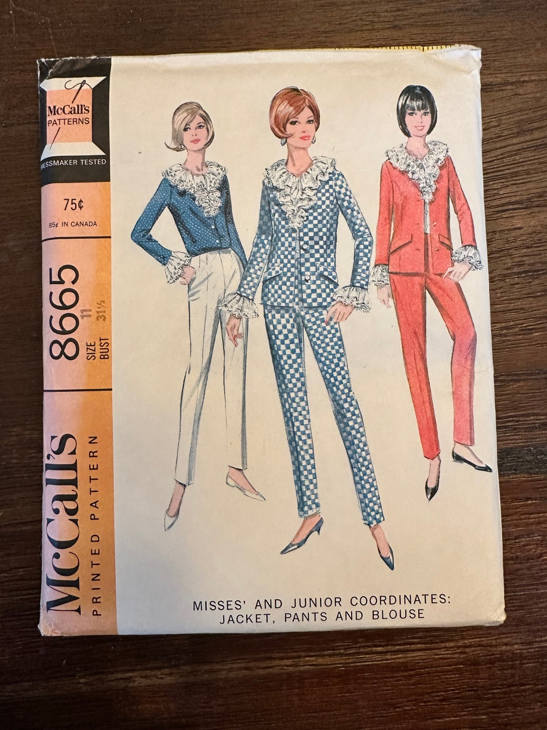 Mccalls 8665 Uncut Coordinates Jacket Pants Blouse Sz 11 - Etsy