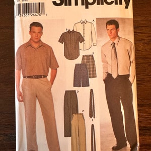 Simplicity 9469 Uncut Mens Shirt Pants Shorts Tie - Etsy