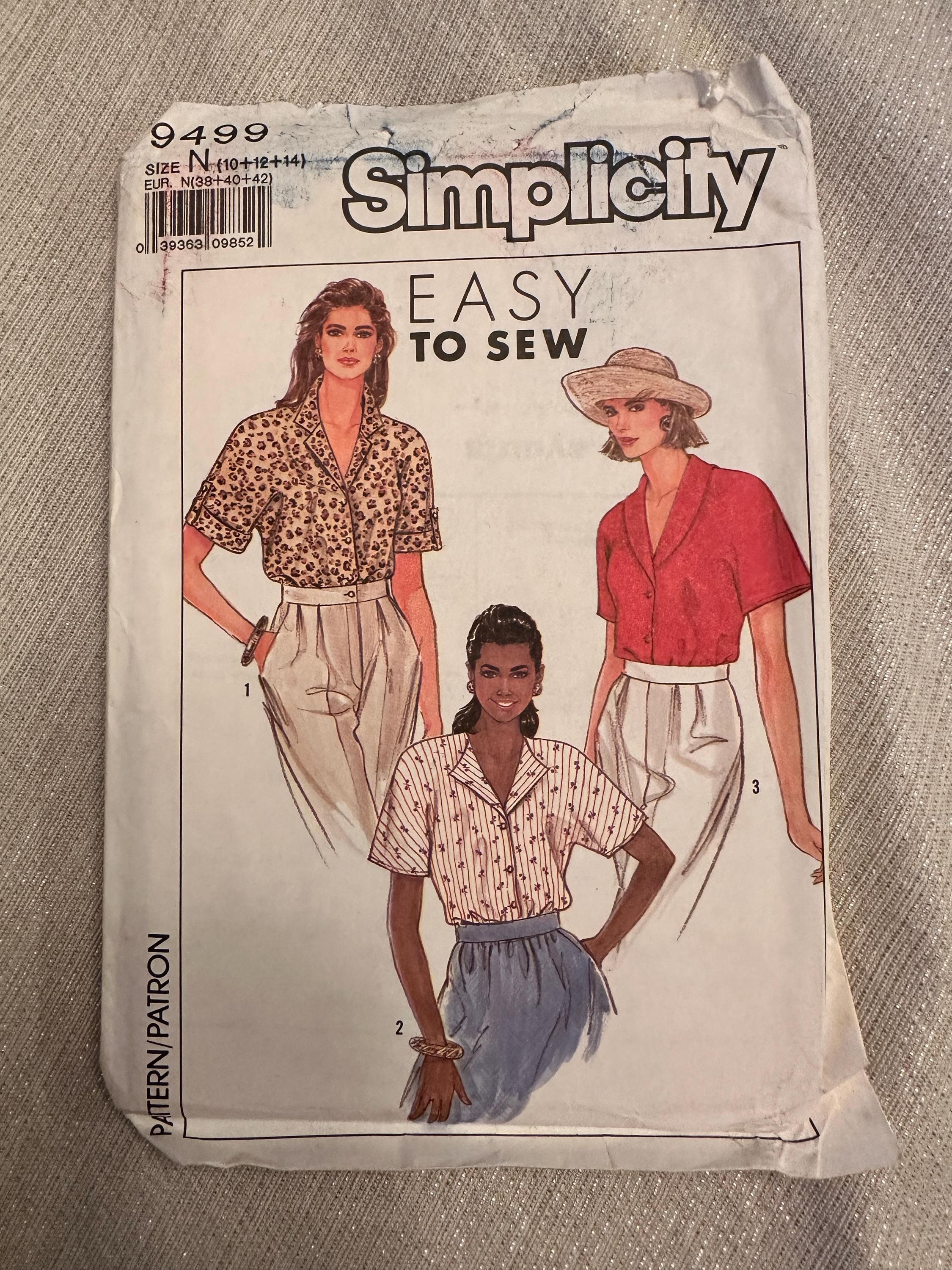 Simplicity 9499 80s Uncut Misses Easy to Sew Shirts - Etsy