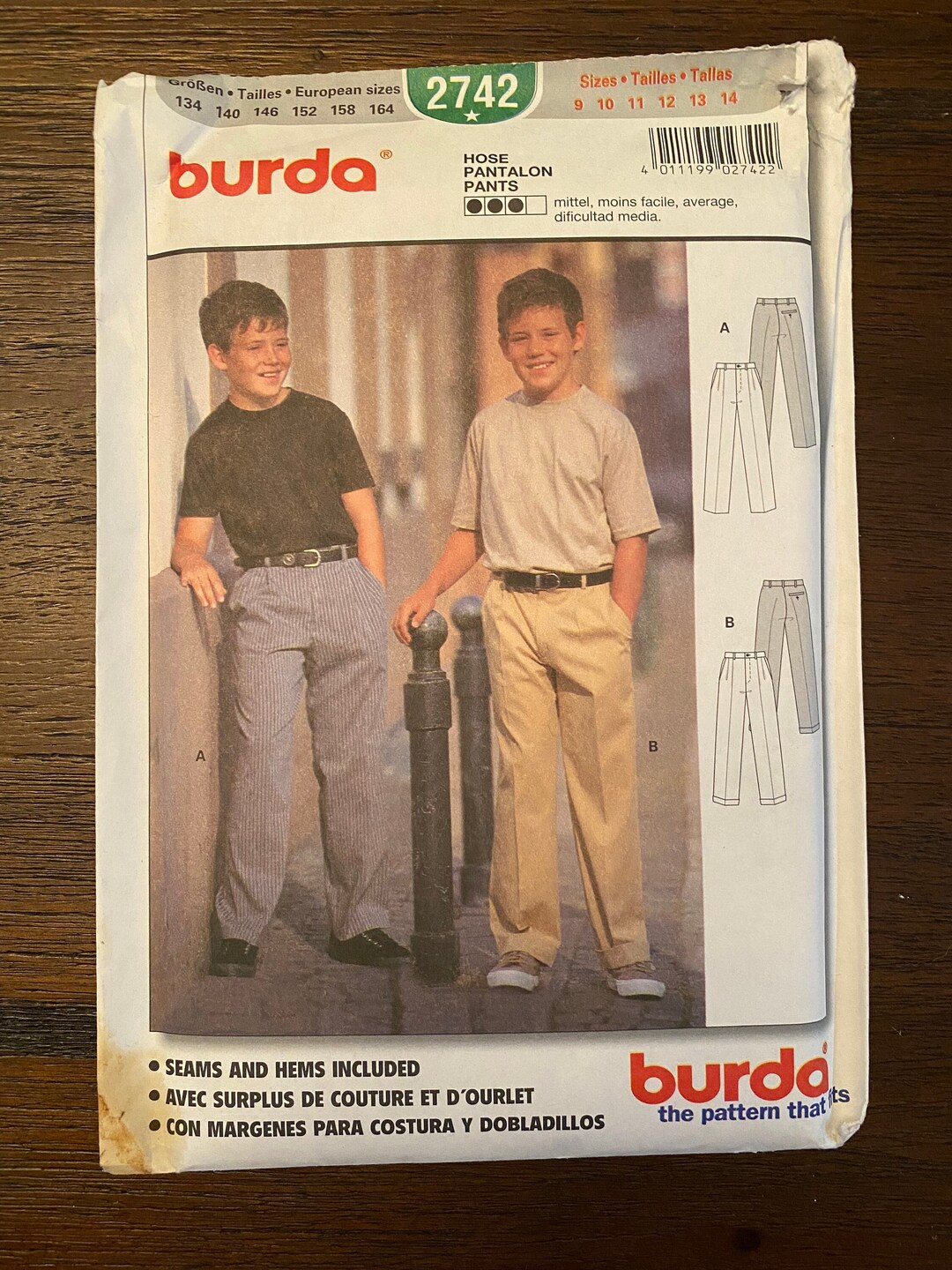 Burda 2742 Uncut Boys Pants Slacks - Etsy