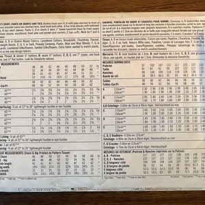 Simplicity 9469 Uncut Mens Shirt Pants Shorts Tie - Etsy