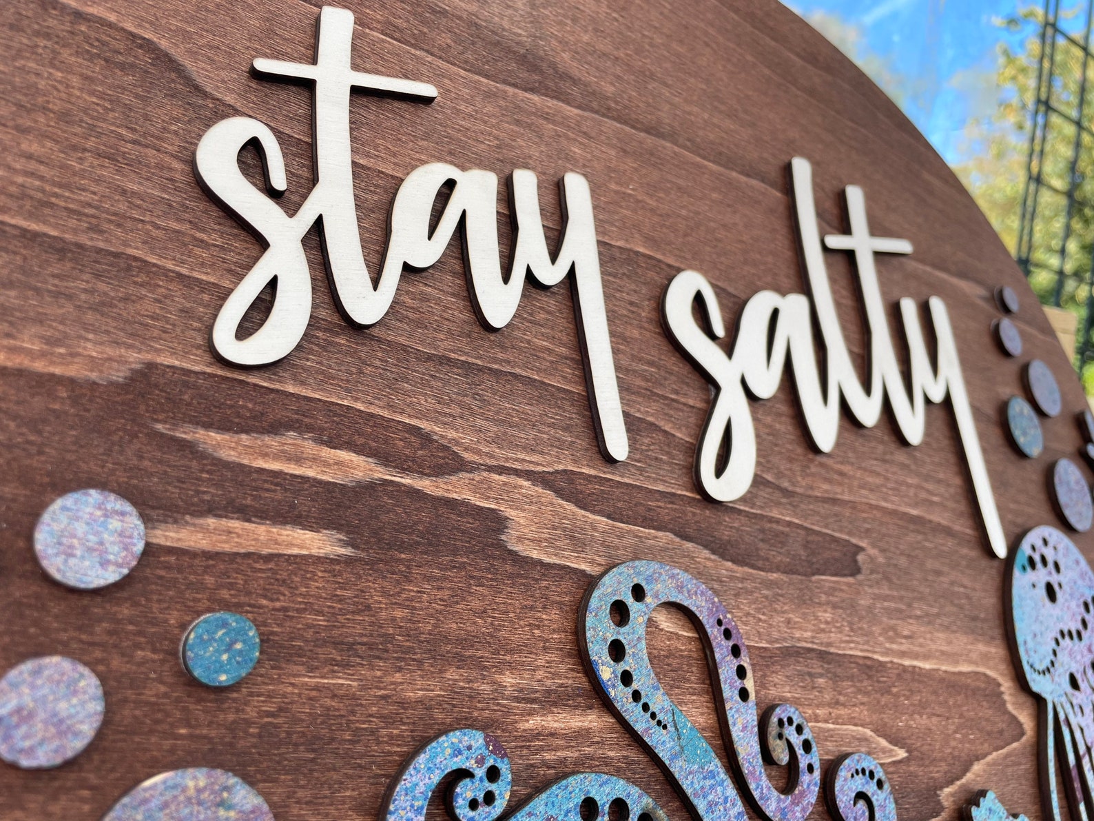 Stay Salty Sign Ocean Themed Sign Beach Sign Round - Etsy