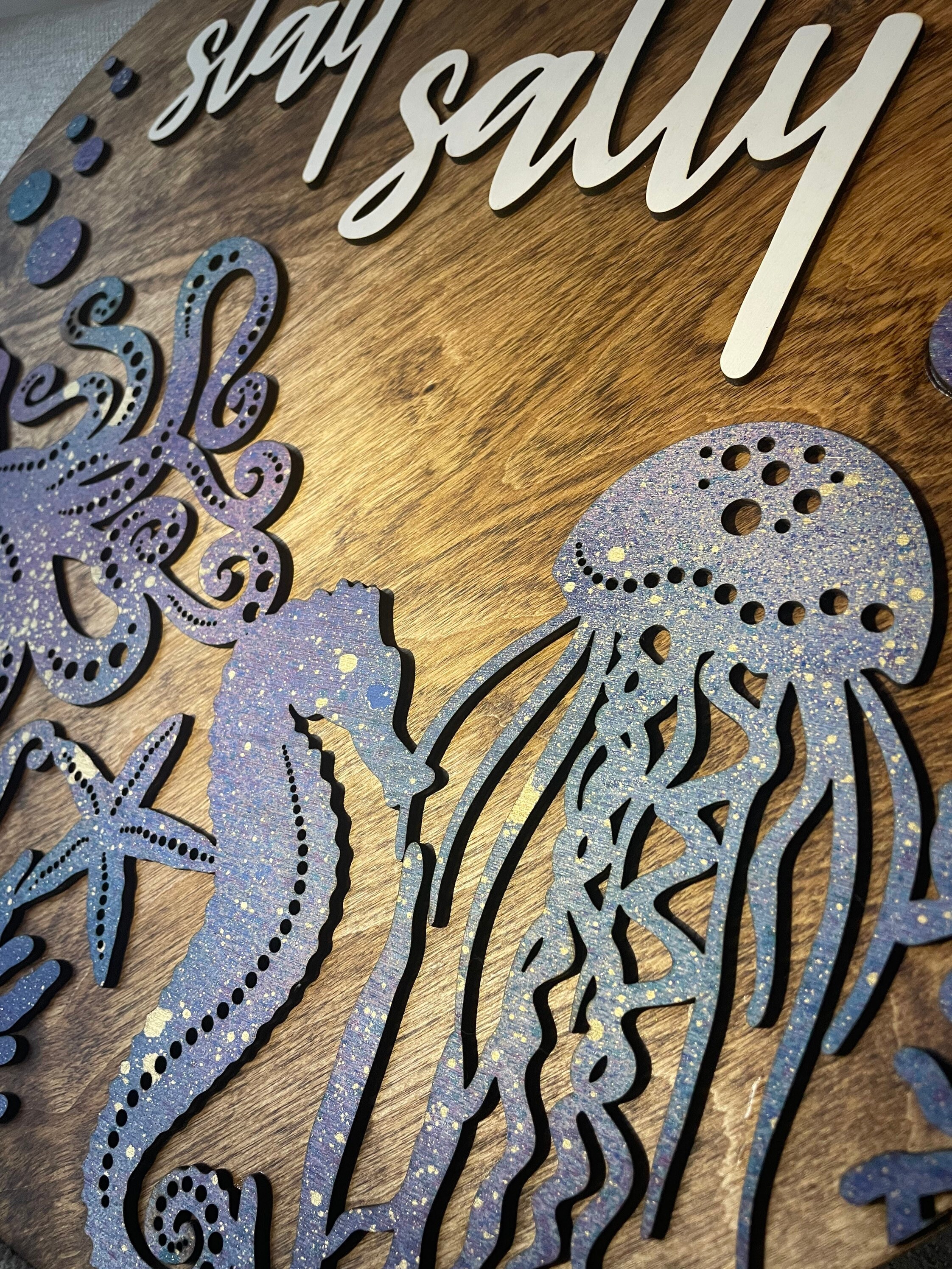 Stay Salty Sign Ocean Themed Sign Beach Sign Round Painted Sign - Etsy