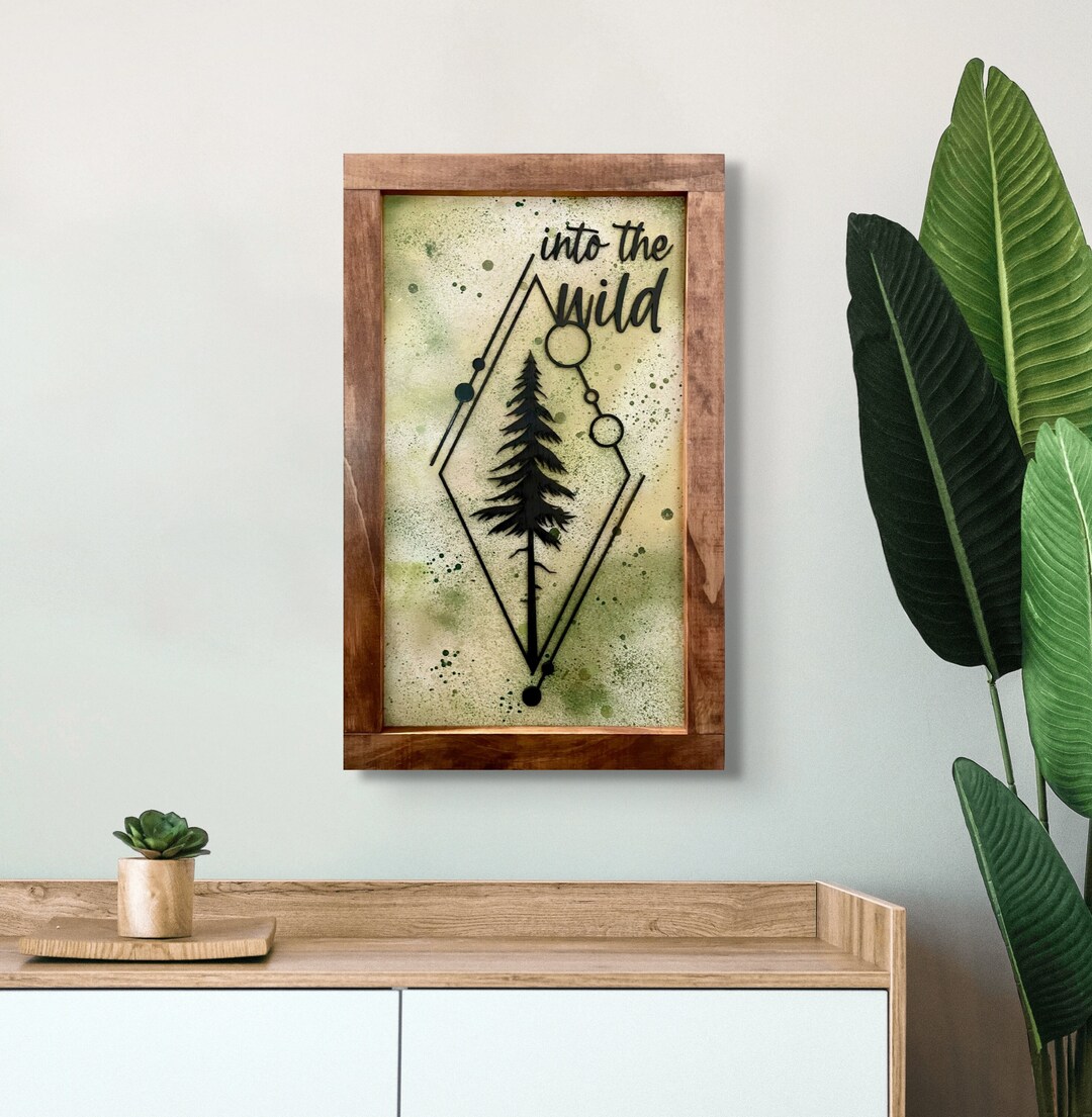 Geometric Nature Art Piece Wall Art Decor for Nature Lovers Tree Art - Etsy