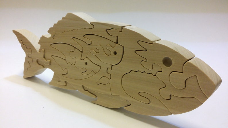 Wood Fish Puzzle, Wooden Fish - Etsy