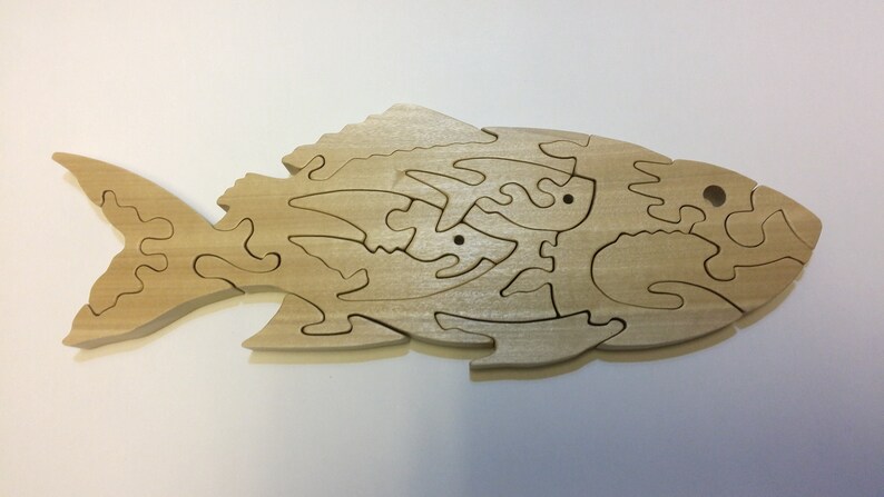 Wood Fish Puzzle, Wooden Fish - Etsy