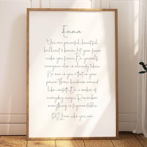 Custom Name Teen Girl Wall Art Personalized Self-care Poster ...