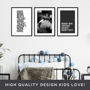 Set of 3 Soccer Prints With Famous Inspirational Sports Quotes in Black ...